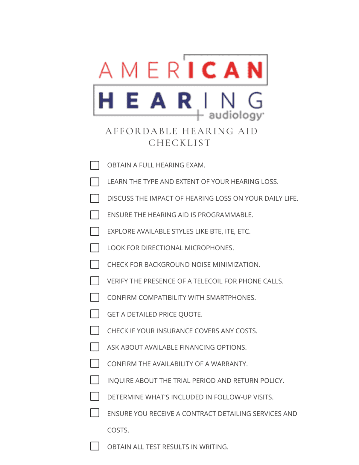 Affordable Hearing Aids: A Buyer's Checklist | American Hearing + Audiology
