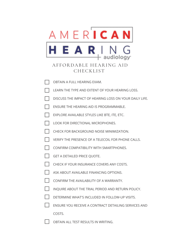 Affordable Hearing Aids: A Buyer's Checklist | American Hearing + Audiology