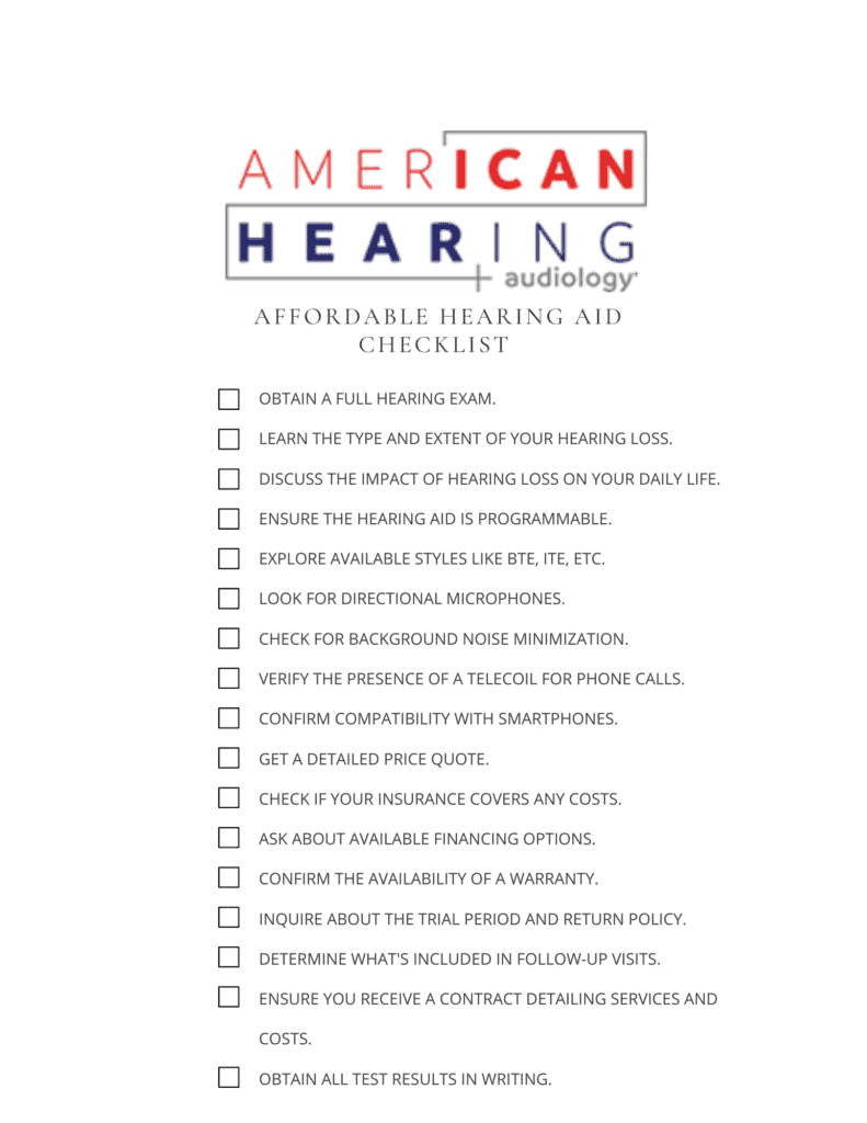 Affordable Hearing Aids: A Buyer's Checklist | American Hearing + Audiology